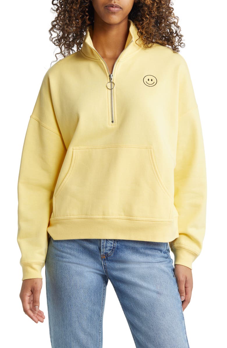 Vinyl Icons Smile Quarter Zip Cotton Blend Pullover | Nordstromrack