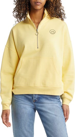 Vinyl Icons Smile Quarter Zip Cotton Blend Pullover | Nordstromrack