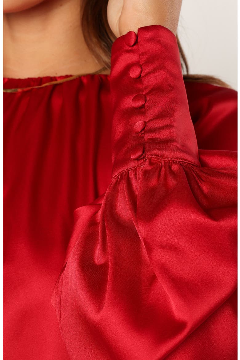 Natasha Long Sleeve Satin Crop Top & Skirt Set (Women) | Nordstromrack