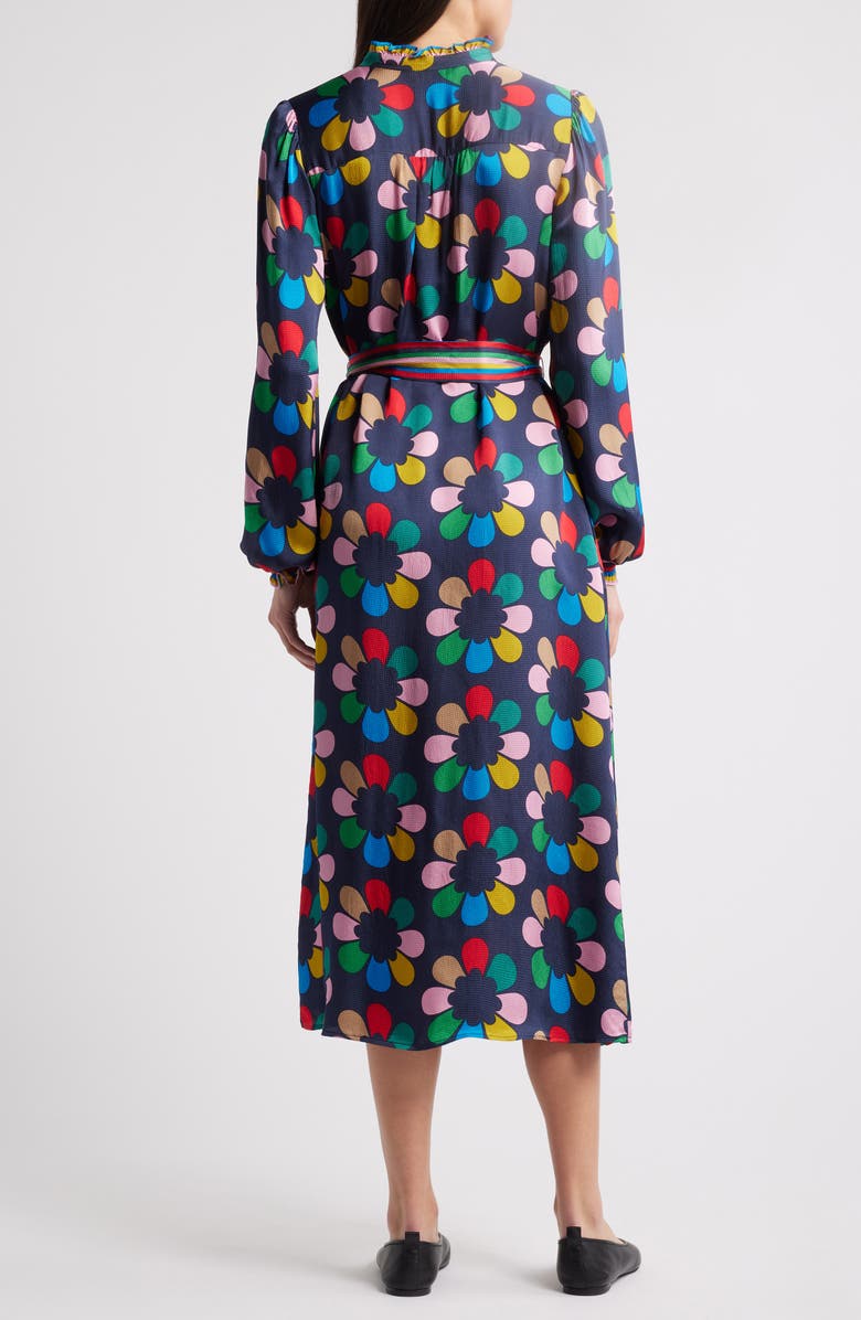 Boden Jasmine Tie Belt Long Sleeve Satin Midi Shirtdress | Nordstromrack