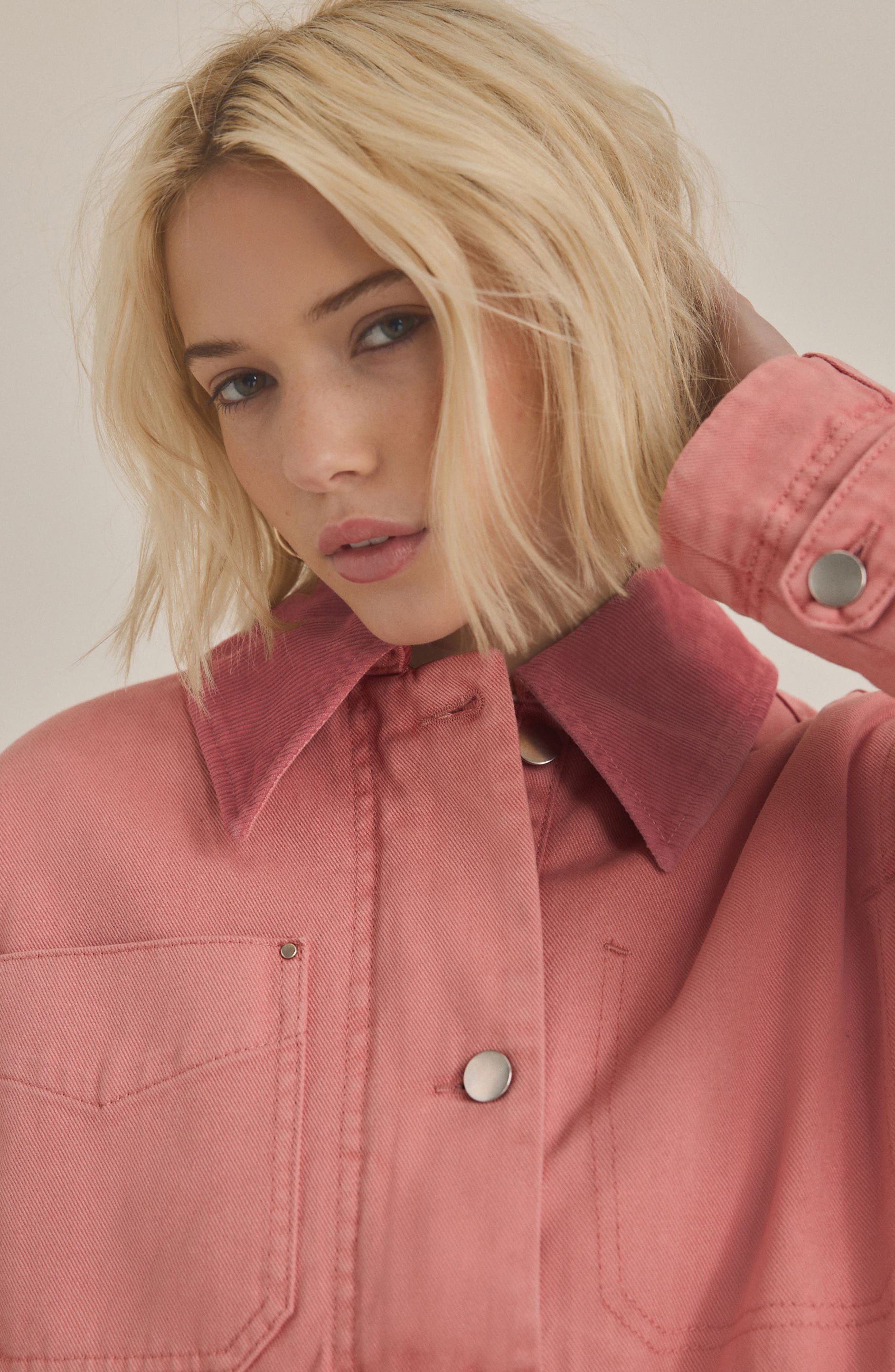 NEXT Corduroy Collar Zip Denim Jacket | Nordstrom