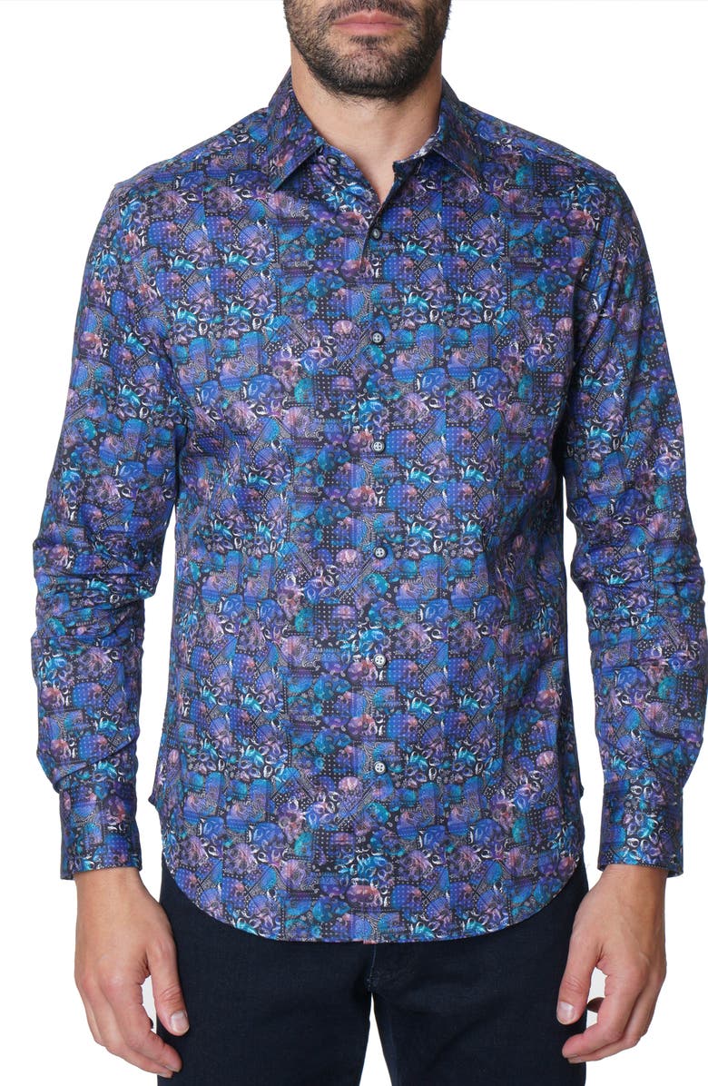 Robert Graham Skull Paisley Bandana Print Cotton Button-Up Shirt ...