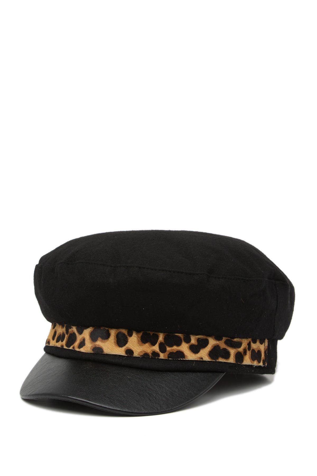 Vince Camuto Genuine Calf Hair Band Military Cap | Nordstromrack