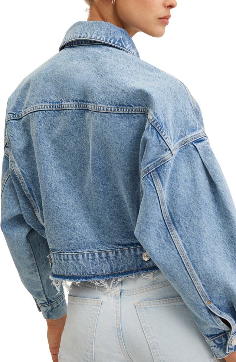 MANGO Frayed Hem Denim Jacket | Nordstromrack