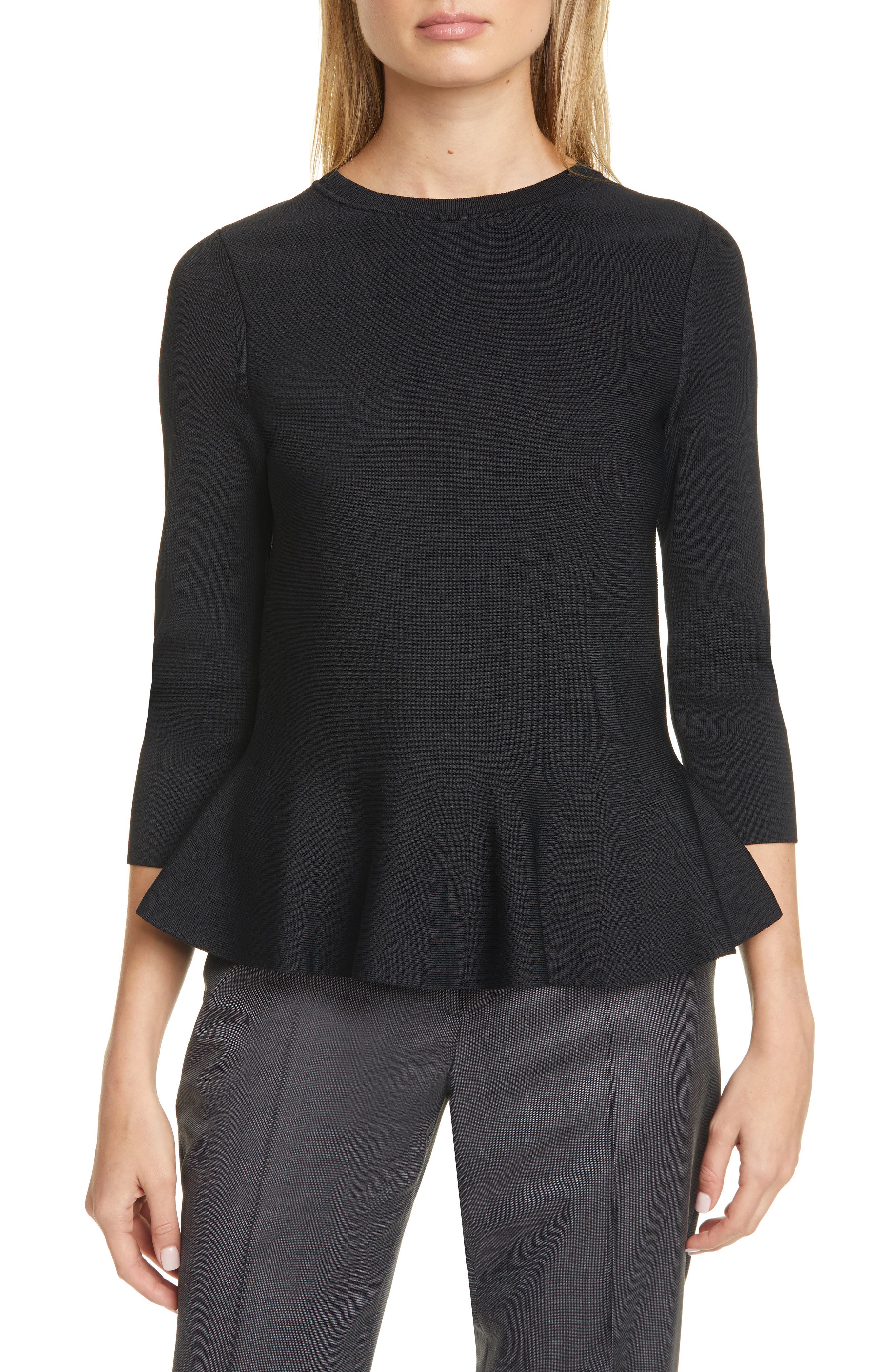 BOSS Fember Peplum Sweater | Nordstromrack