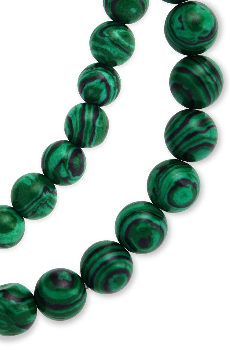 Sterling Forever Set of 2 Malachite Stone Beaded Bracelets | Nordstromrack