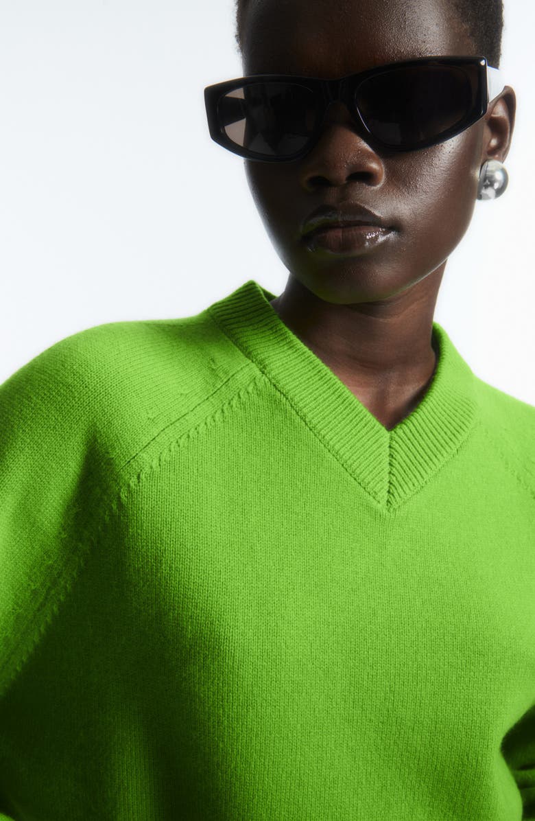 COS V-Neck Crop Wool Sweater | Nordstromrack