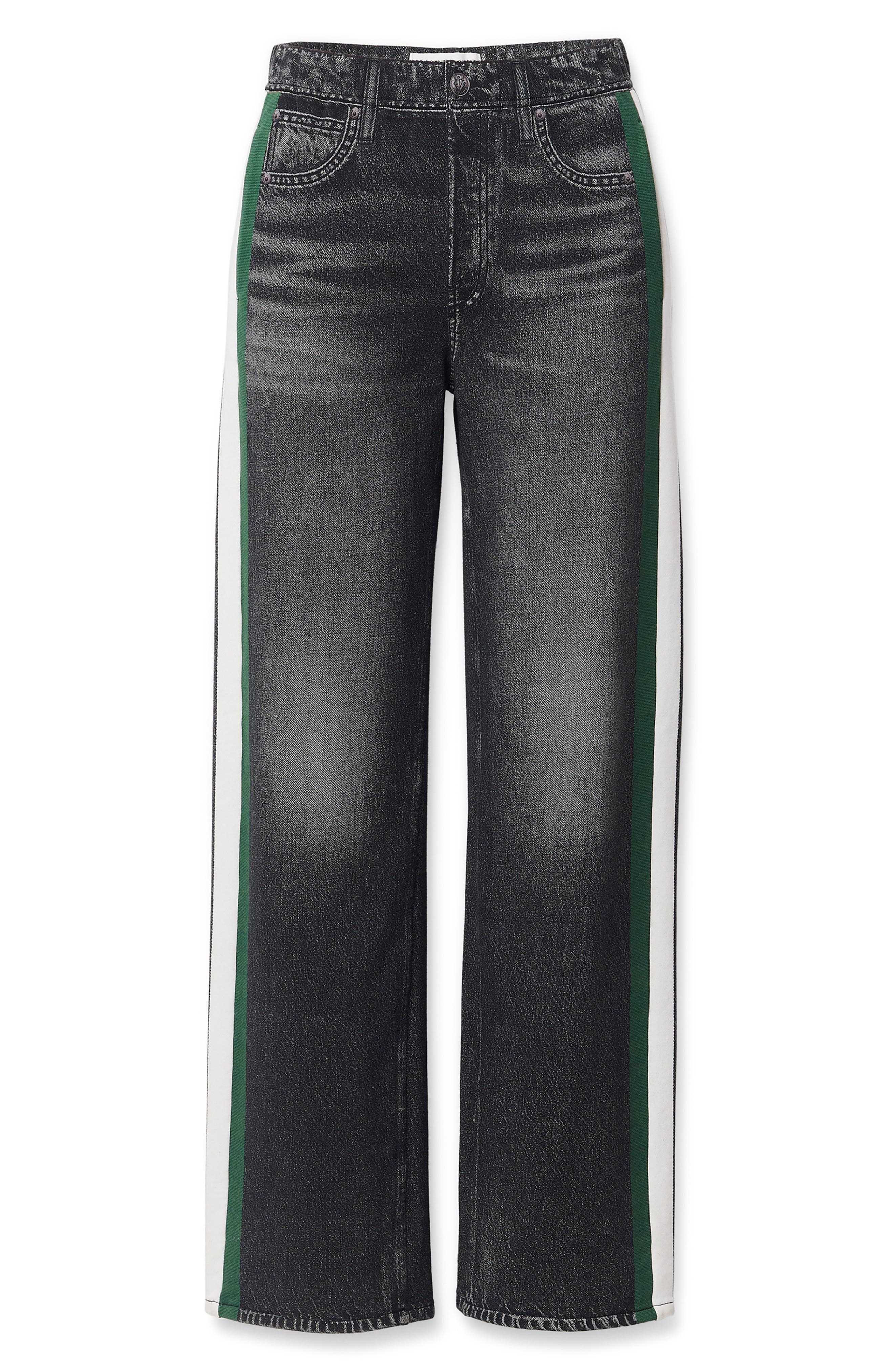 rag & bone rb Miramar Side Stripe High Waist Wide Leg Cotton Terry ...