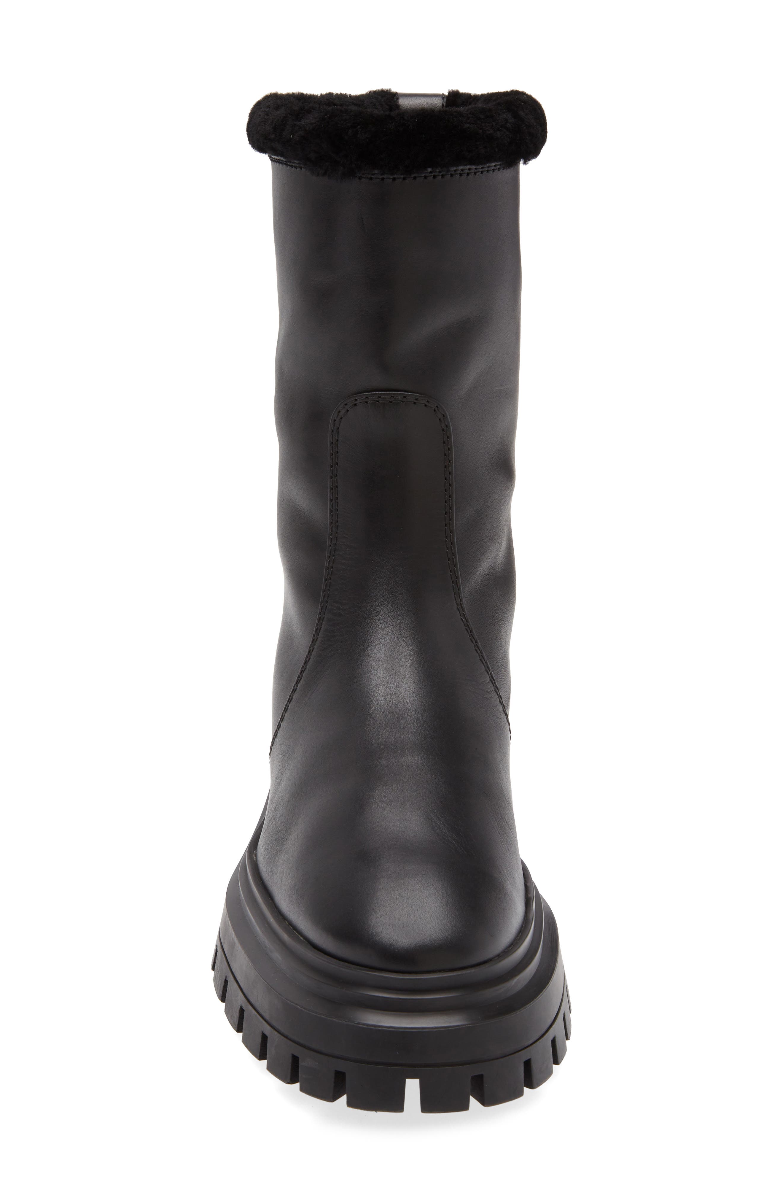 Stuart Weitzman Bedford Chill Genuine Shearling Lined Moto Bootie ...