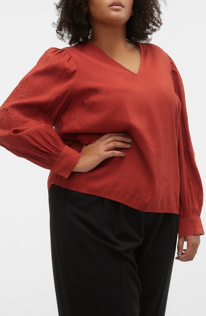 VERO MODA CURVE Curve Eyelet Sleeve Top | Nordstromrack