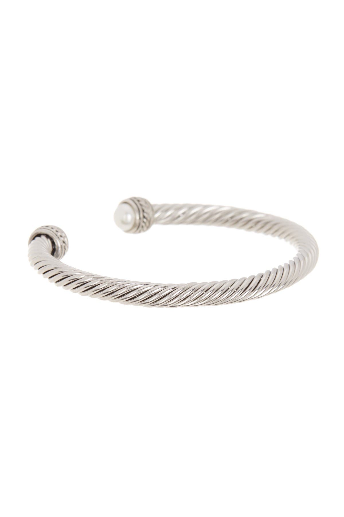 MESHMERISE Twisted Cable Simulated Pearl Cuff Bracelet | Nordstromrack