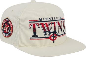 New Era Men's New Era Cream Minnesota Twins Throwback Bar Golfer ...