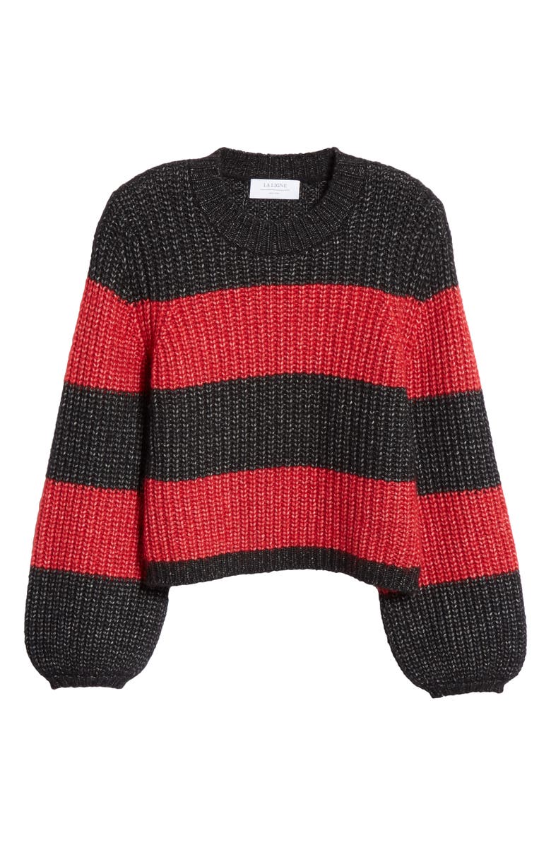 La Ligne Colorblock Balloon Sleeve Crop Sweater | Nordstromrack