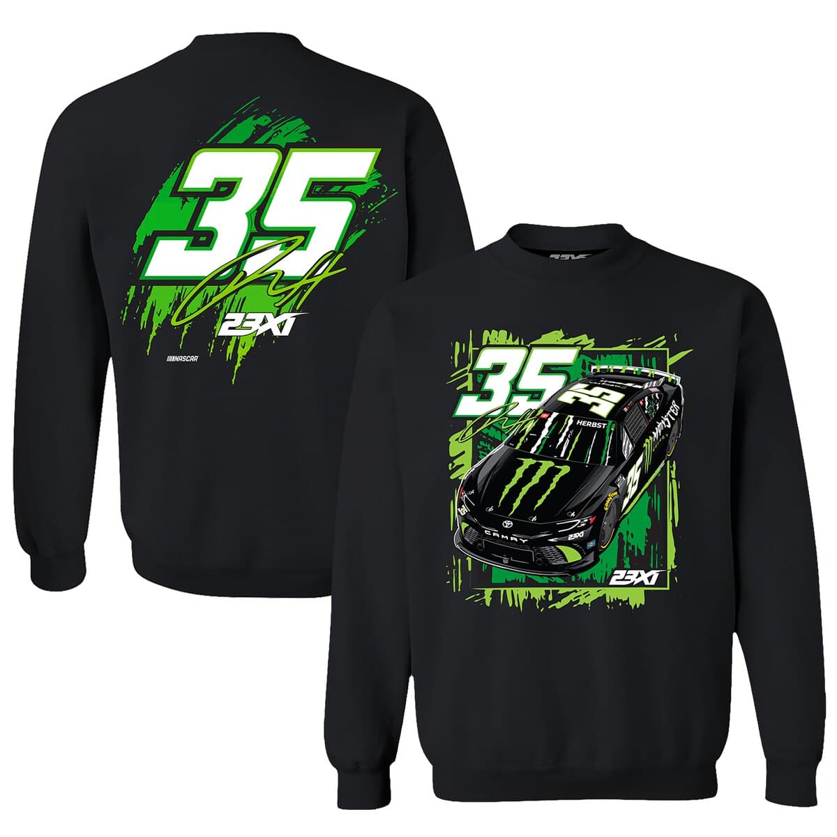 23XI Racing Men's 23XI Racing Black Riley Herbst Monster Car Sweatshirt ...