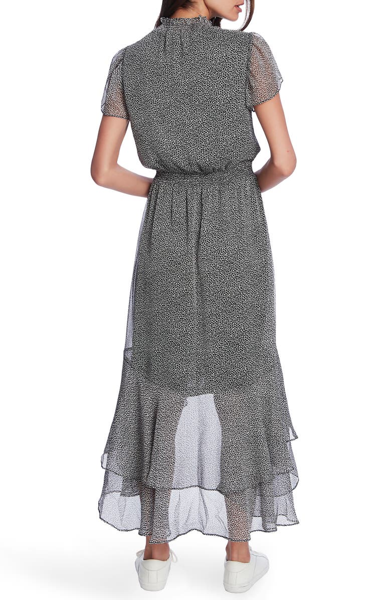 1.STATE Mosaic Ditsy Split Collar High/Low Dress | Nordstromrack