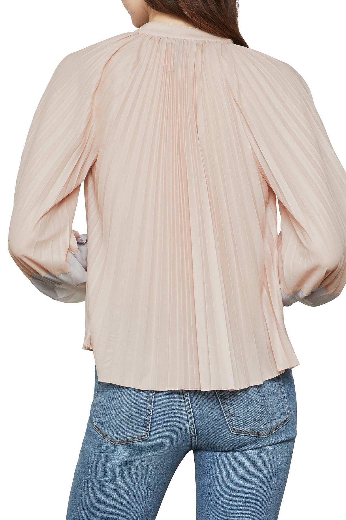 BCBGMAXAZRIA Plisse Tie Blouse | Nordstromrack