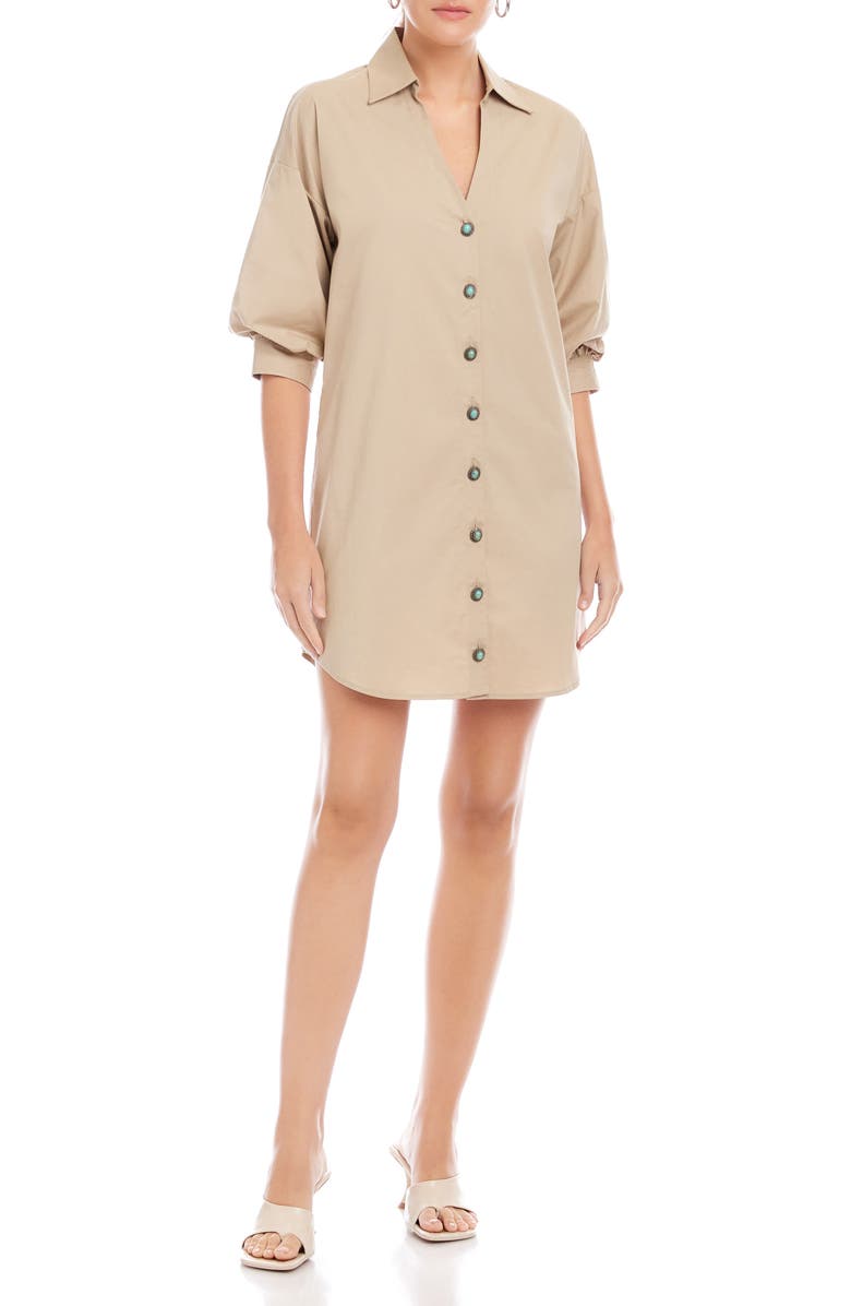 FIFTEEN TWENTY Phoebe Lantern Sleeve Shirtdress | Nordstrom