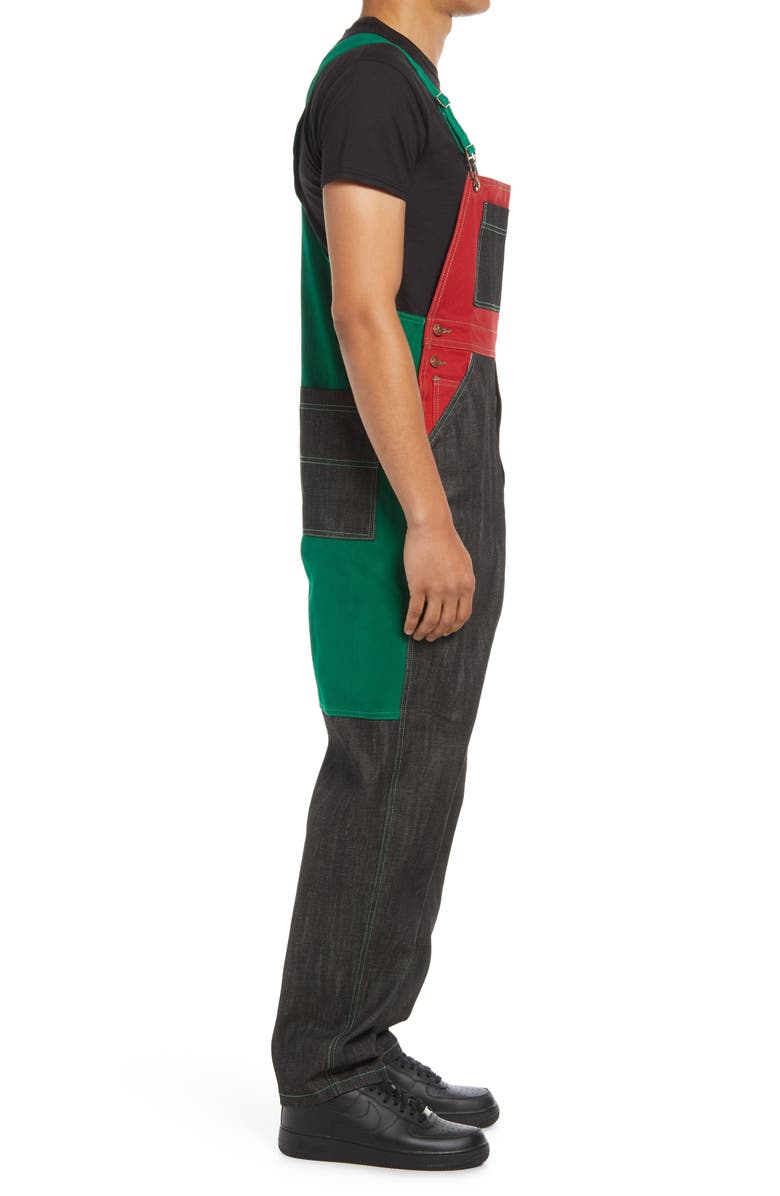Cross Colours Gender Inclusive Colorblock Cotton Denim Overalls ...