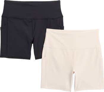 RBX 2-Pack Peached & Ribbed Pocket Bike Shorts | Nordstromrack