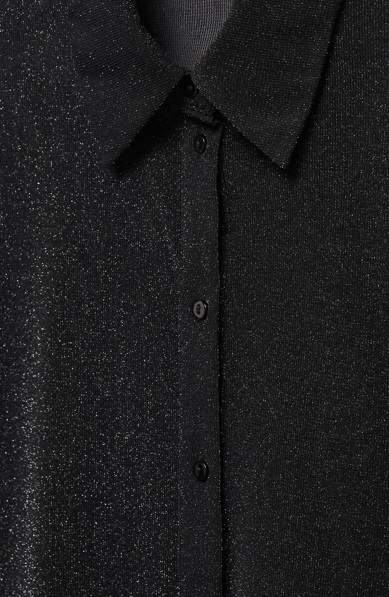 MANGO Metallic Button-Up Shirt | Nordstrom