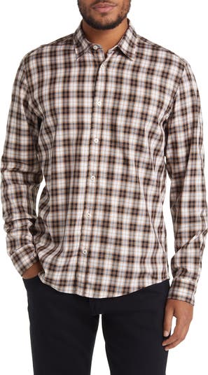 BOSS Liam Check Regular Fit Stretch Button-Up Shirt | Nordstromrack
