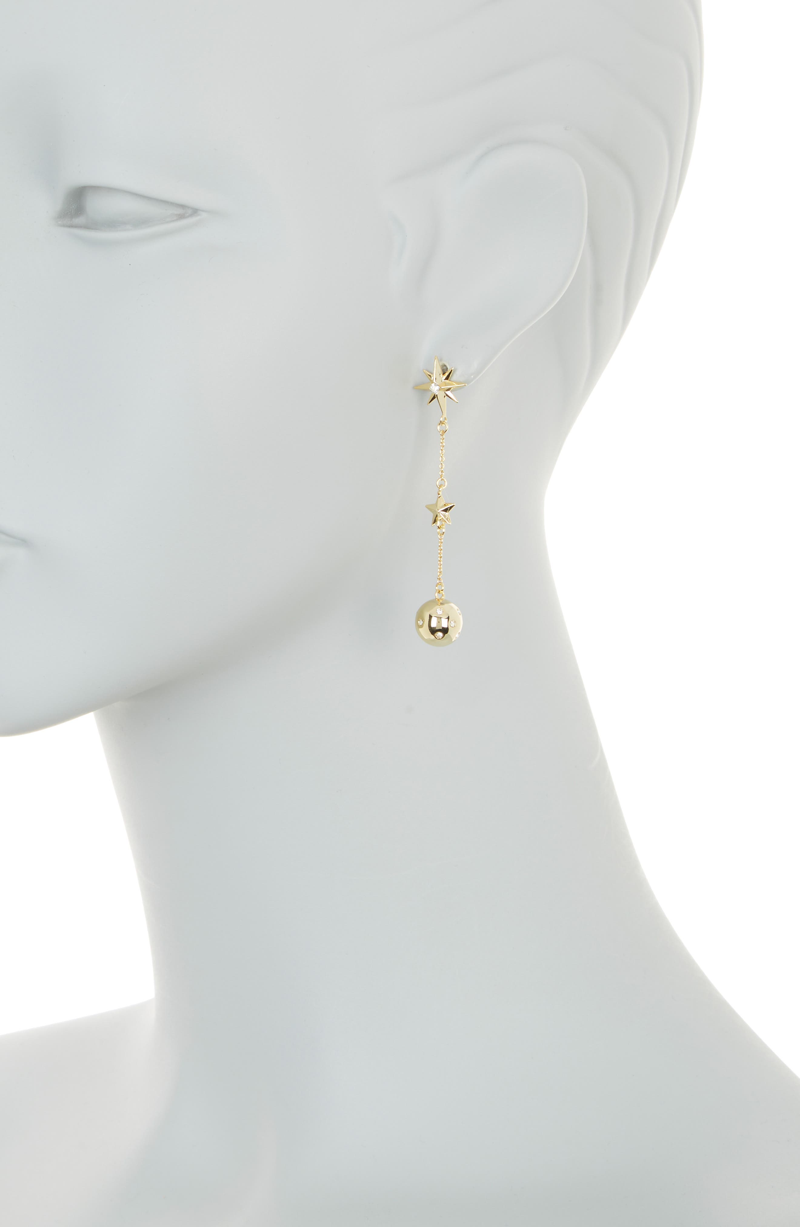 Covet Mismatched Moon & Star Linear Ball Drop Earrings | Nordstromrack
