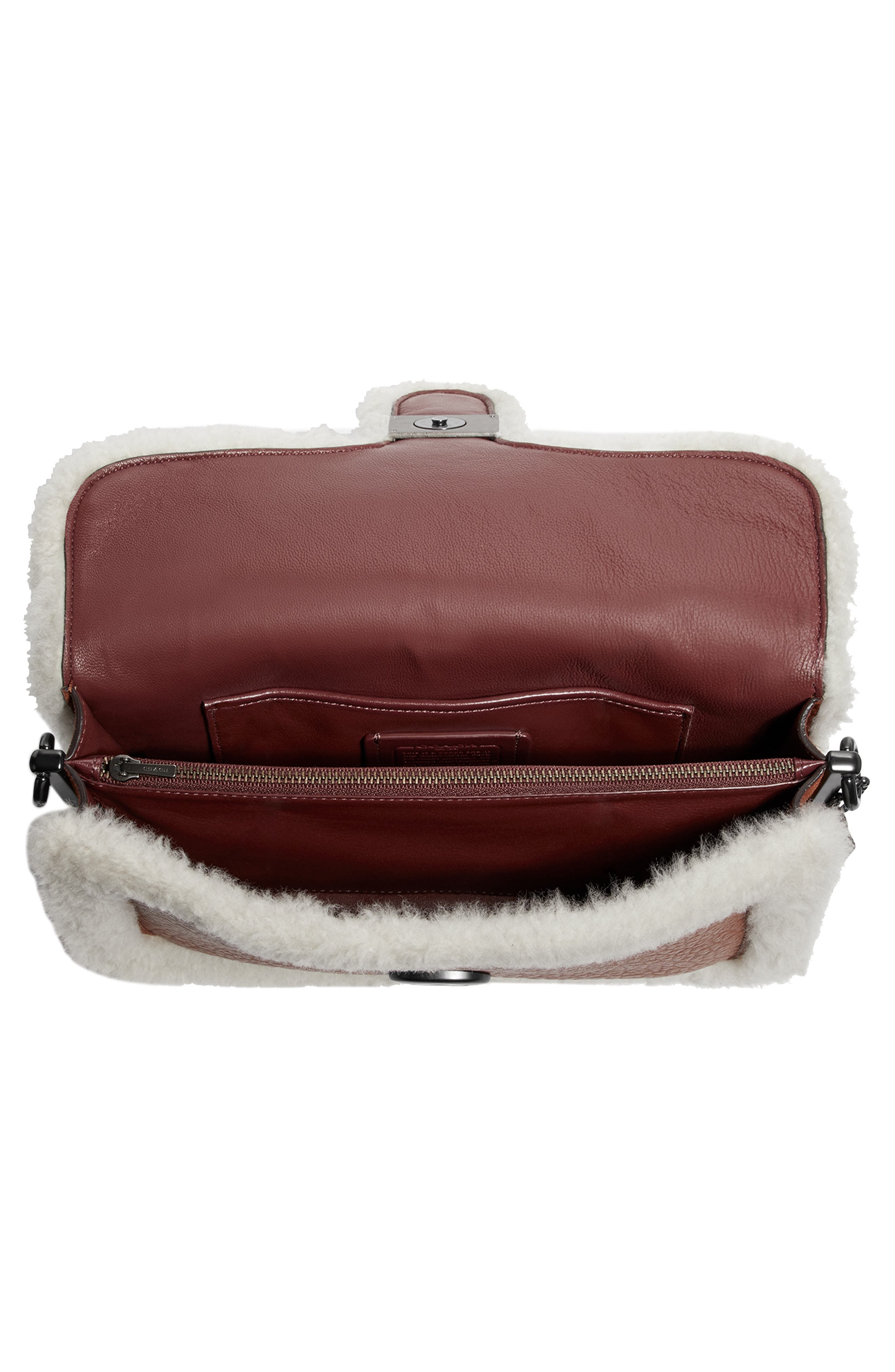 COACH Tabby Genuine Shearling & Leather Crossbody Bag | Nordstrom