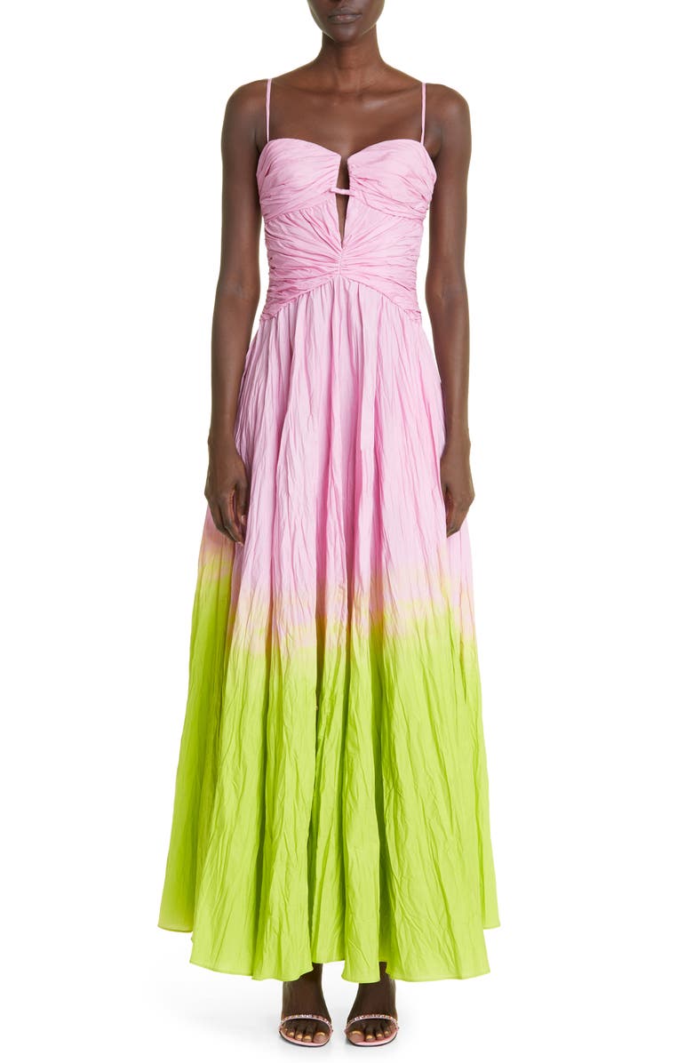 Brandon Maxwell The Larisa Plunge Neck Crinkled Stretch Poplin Gown ...