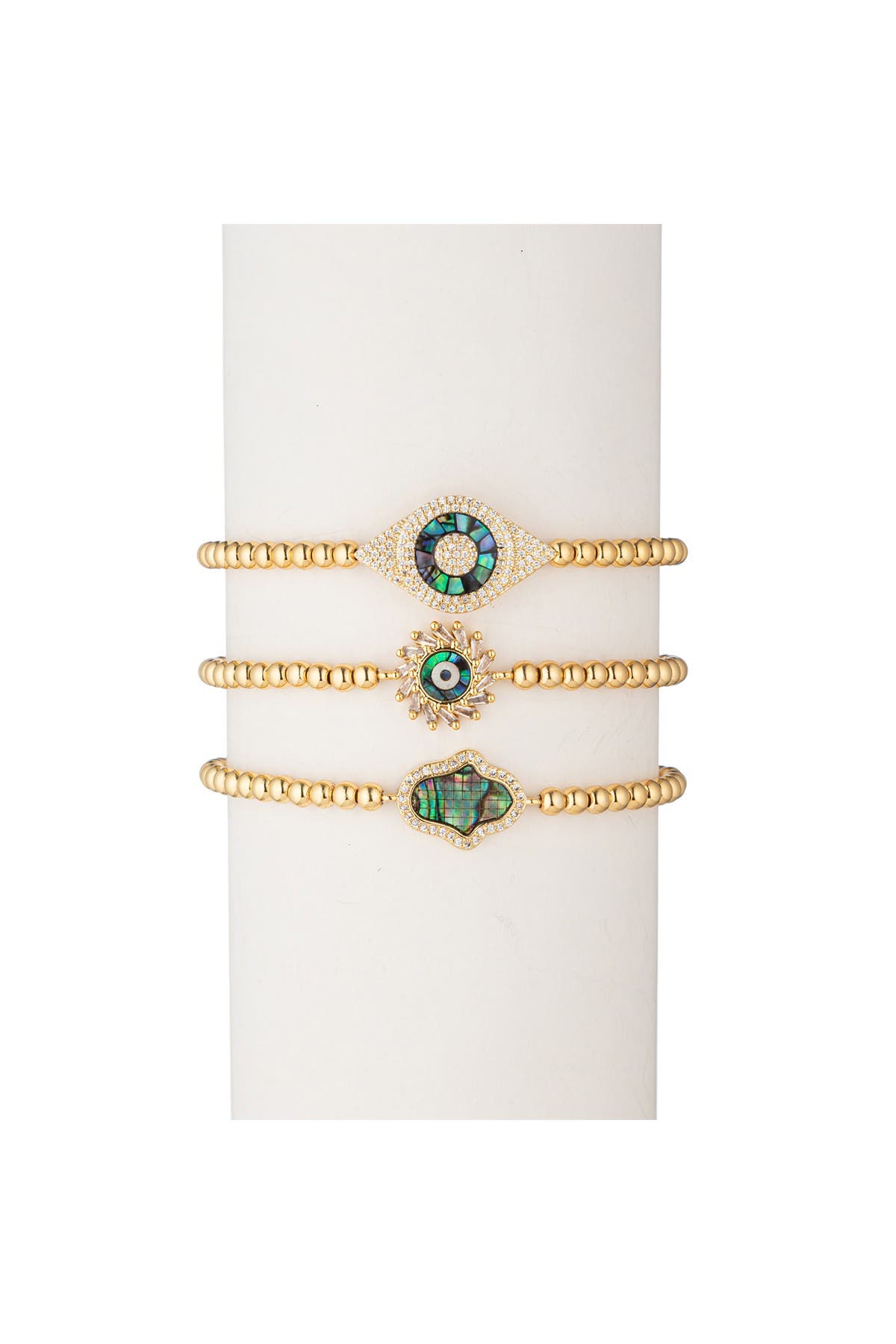EYE CANDY LOS ANGELES 18K Gold Plated Hamsa Evil Eye Brassed Beaded ...
