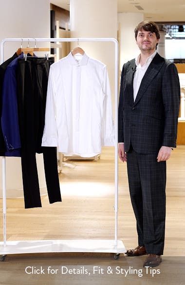 1863 by Eterna Luxury Pleat Front Non-Iron Dress Shirt | Nordstrom