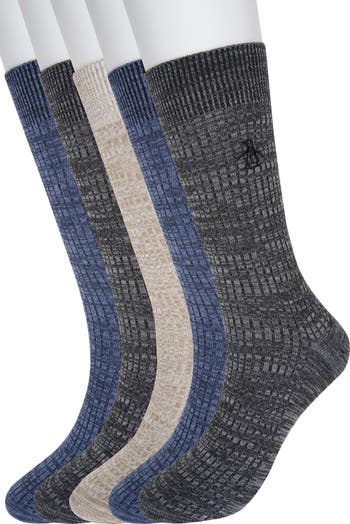 Original Penguin 5-Pack Assorted Rib Feed Crew Socks | Nordstromrack