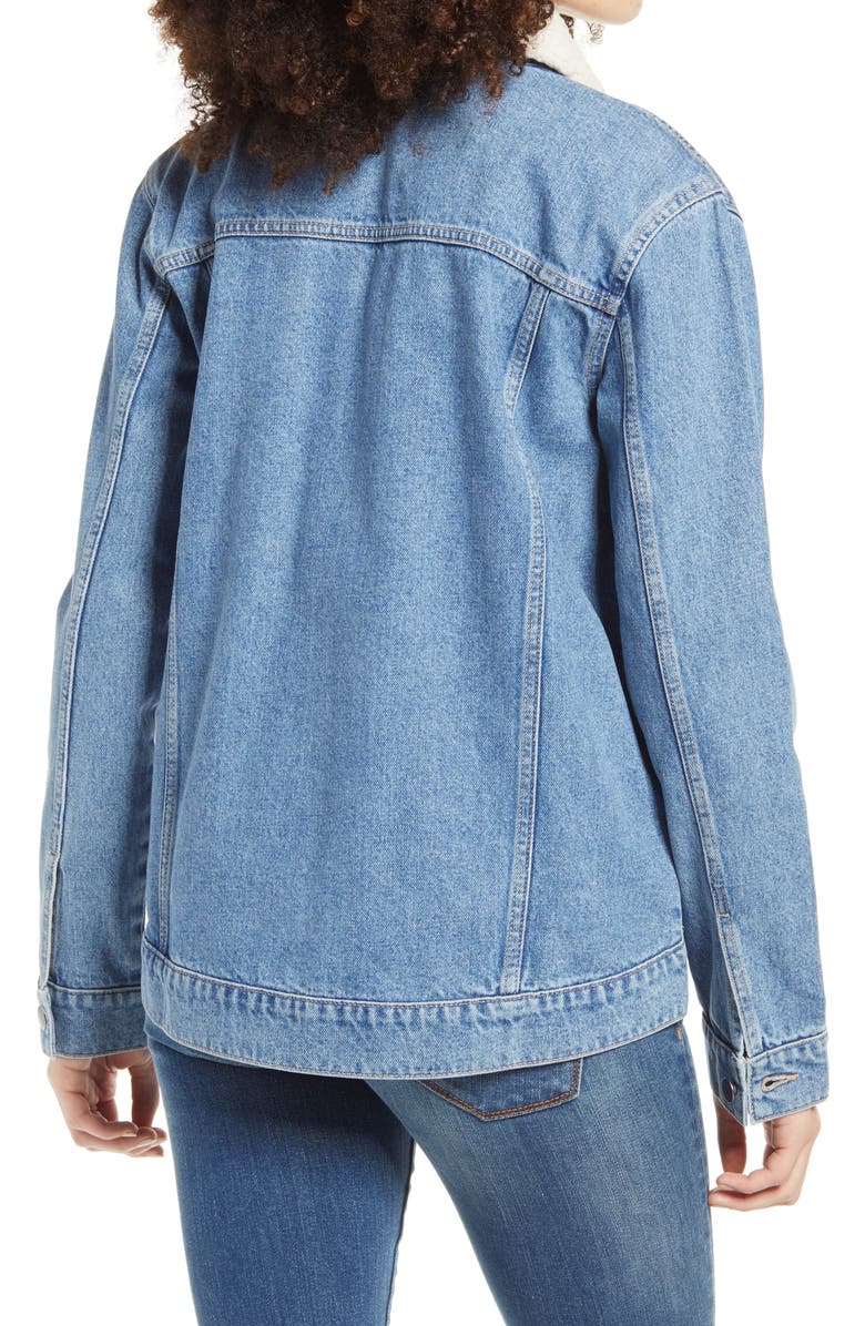 BP. Denim Jacket with Removable Faux Shearling Collar | Nordstromrack