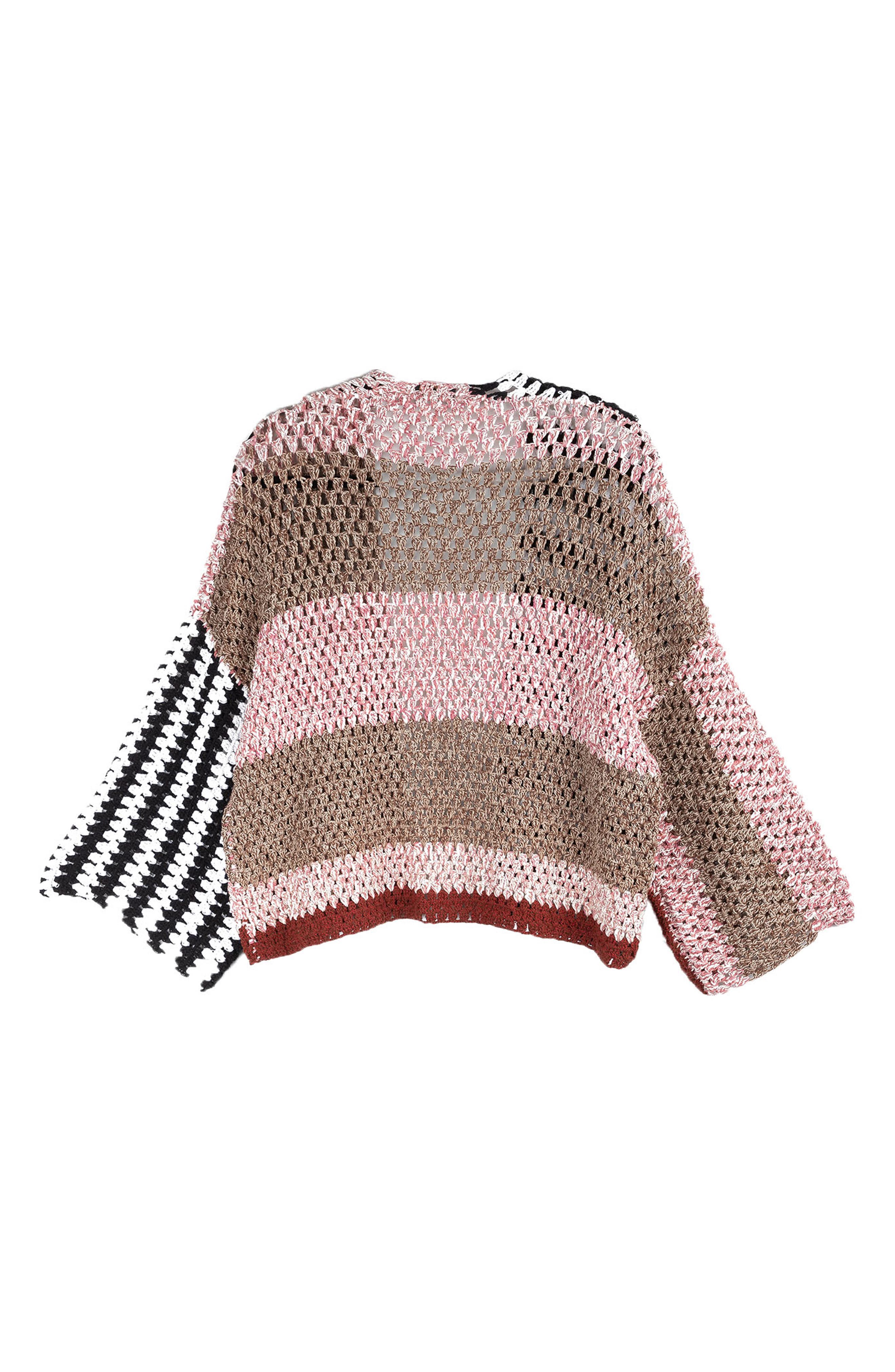 SAACHI Birdie Colorblock Crochet Short Jacket | Nordstromrack