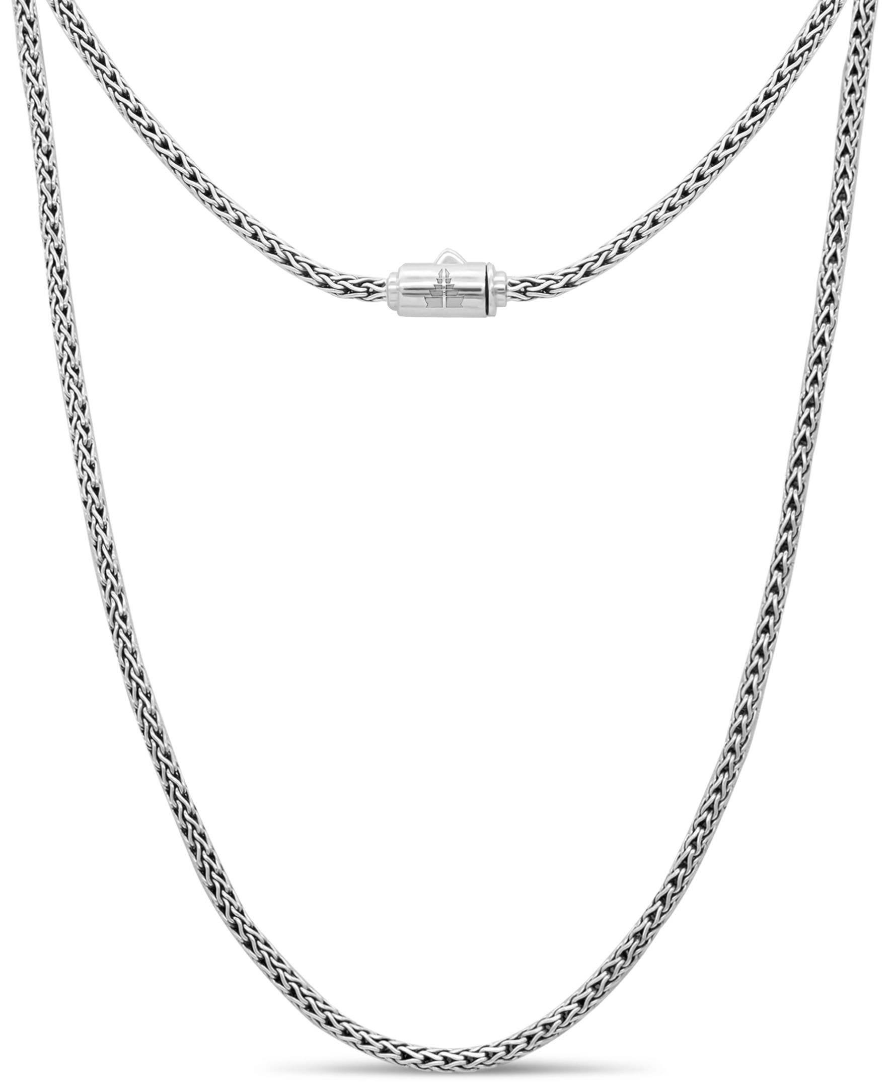 DEVATA Dragon Bone Round 2.5mm Chain Necklace in Sterling Silver, 18 ...