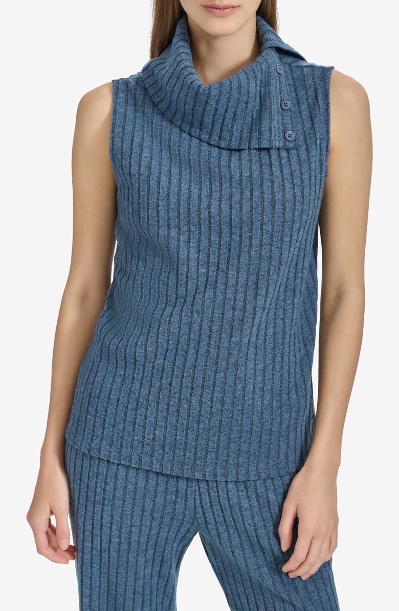 Andrew Marc Sport Ribbed Hacci Sleeveless Turtleneck Top | Nordstromrack