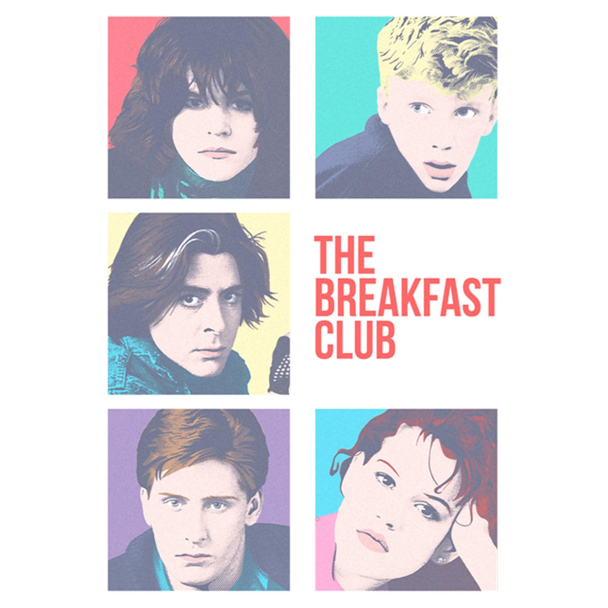 Men's The Breakfast Club Pop Art Character Portraits Graphic T-Shirt ...