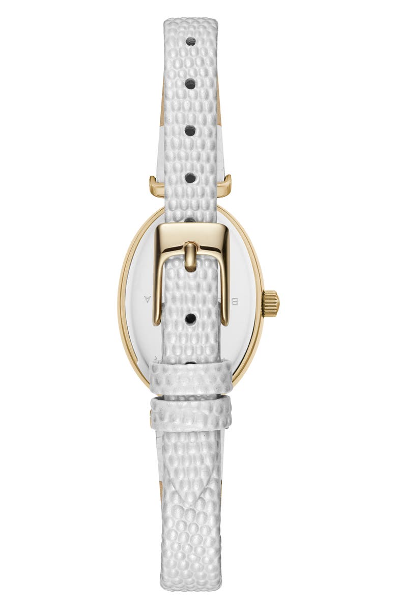 BCBG Goldtone Petite Oval Leather Strap Watch, 22mm | Nordstromrack