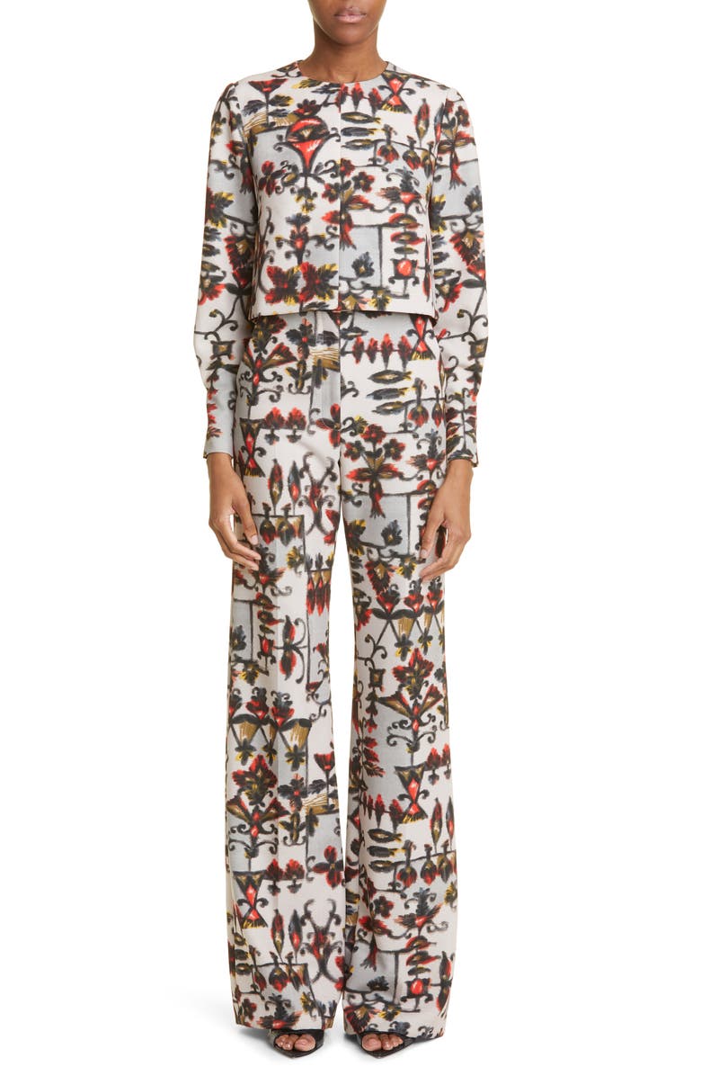 Lela Rose Ikat Print Lantern Sleeve Blouse | Nordstromrack