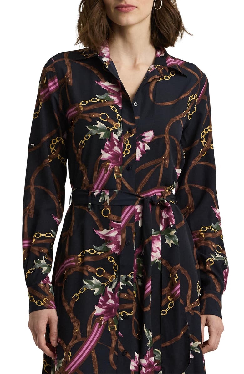 Lauren Ralph Lauren Print Crepe Shirtdress | Nordstromrack