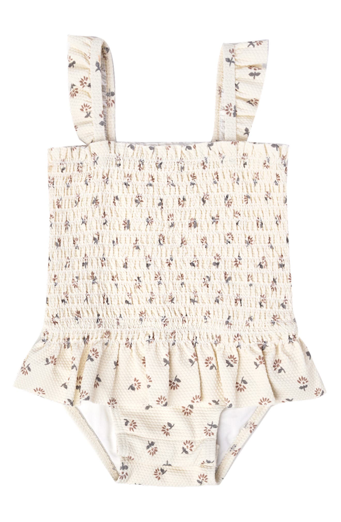 QUINCY MAE Floral Smocked Ruffle One-Piece Swimsuit | Nordstrom