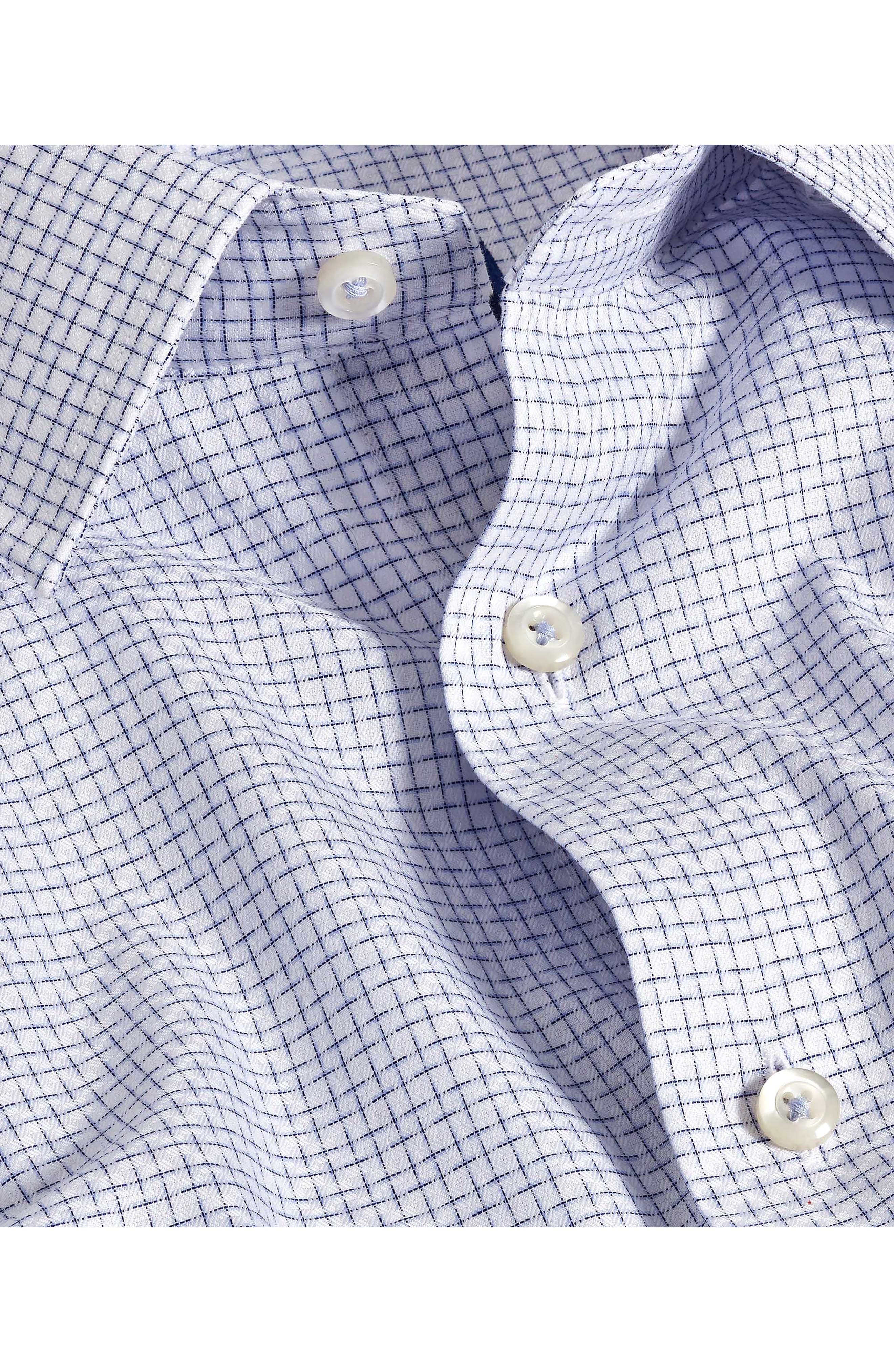 David Donahue Trim Fit Shadow Dobby Check Dress Shirt | Nordstrom