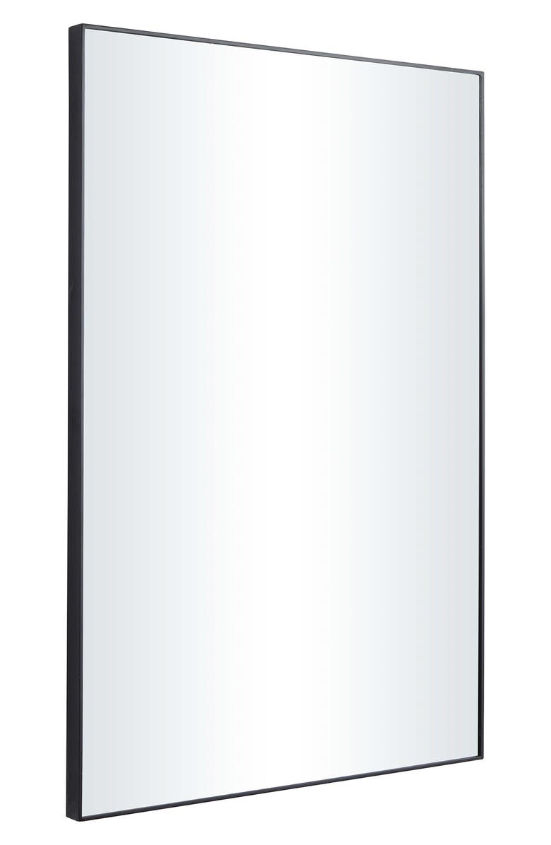 VIVIAN LUNE HOME Black Wood Rectangle Shaped Wall Mirror with Thin ...