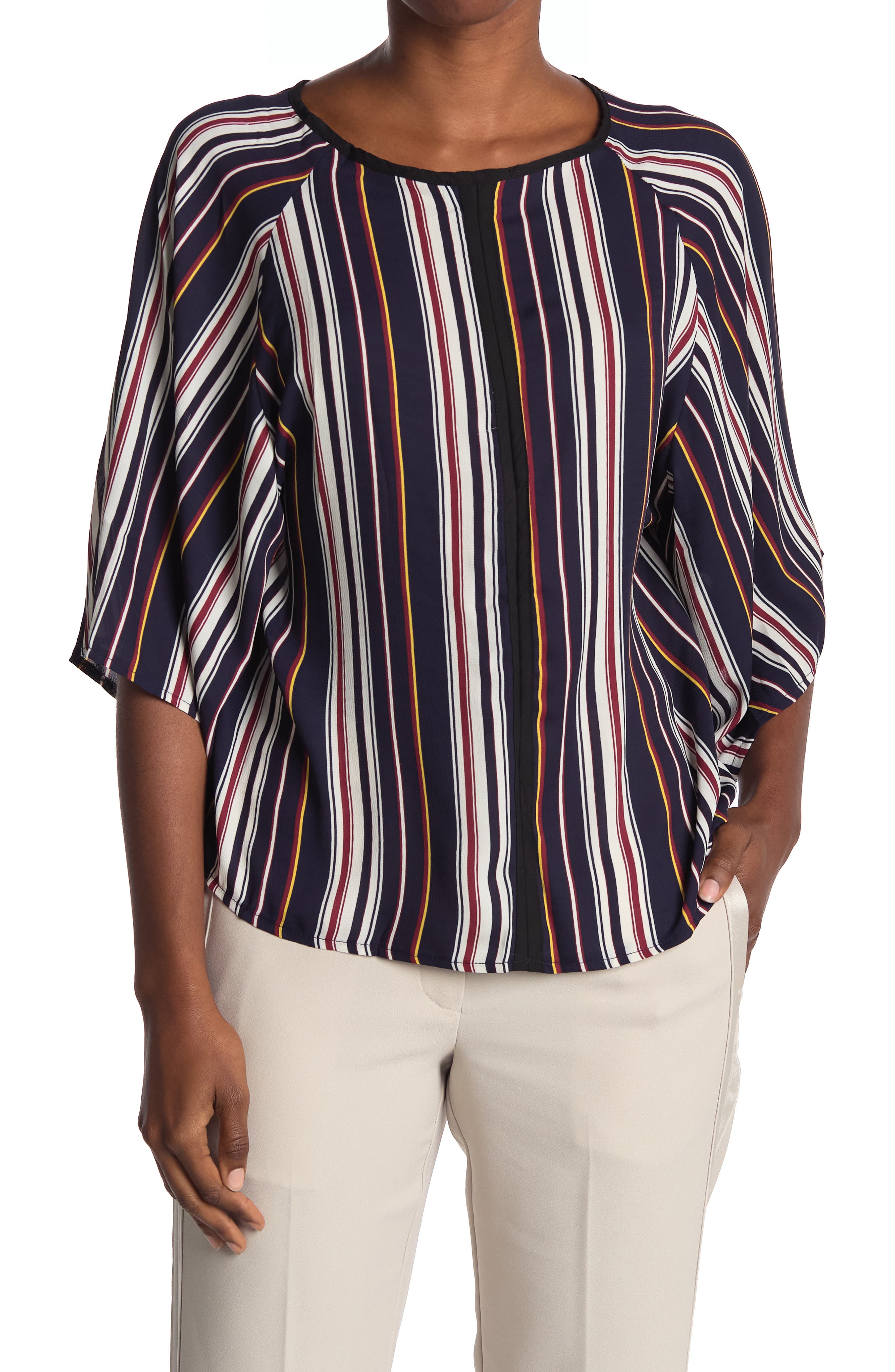PAPILLON Striped Dolman Sleeve Blouse | Nordstromrack