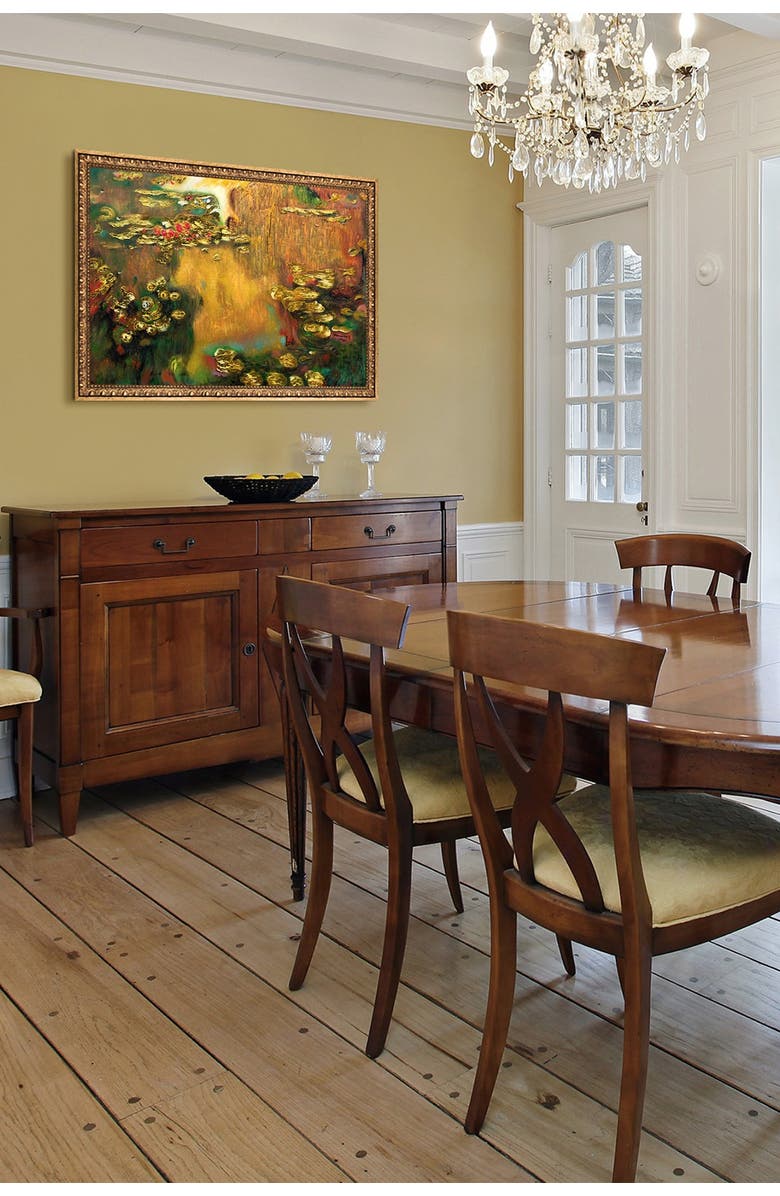 OVERSTOCK ART Water Lilies (Luxury Line) by Claude Monet Framed Canvas ...