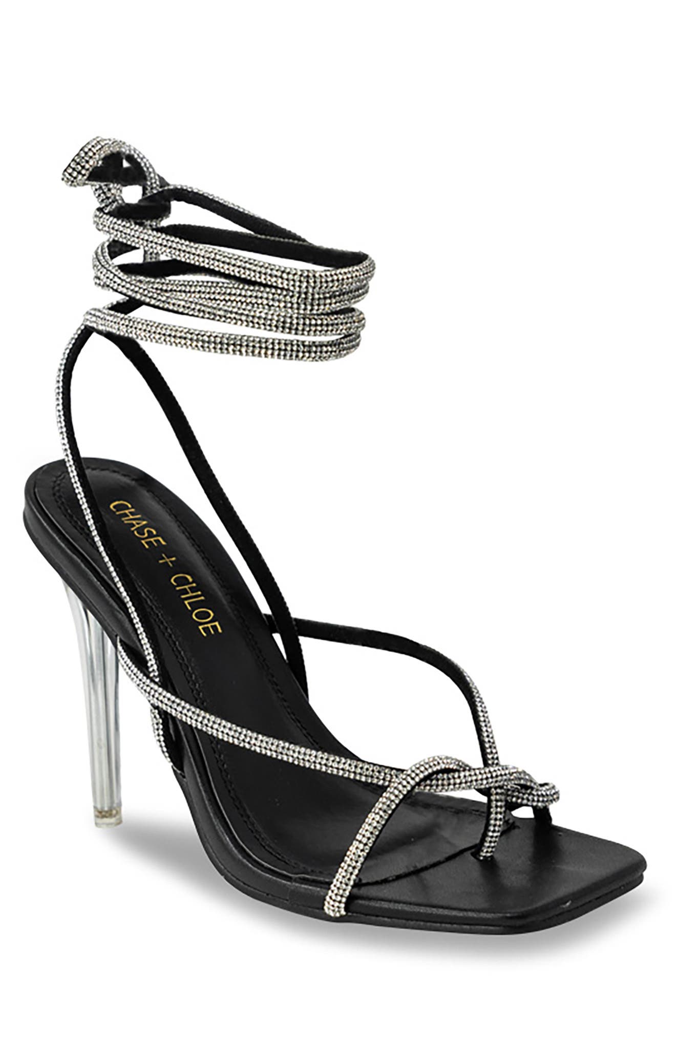 Rhinestone Chain Lock Square Toe Sandal (Women) | Nordstromrack