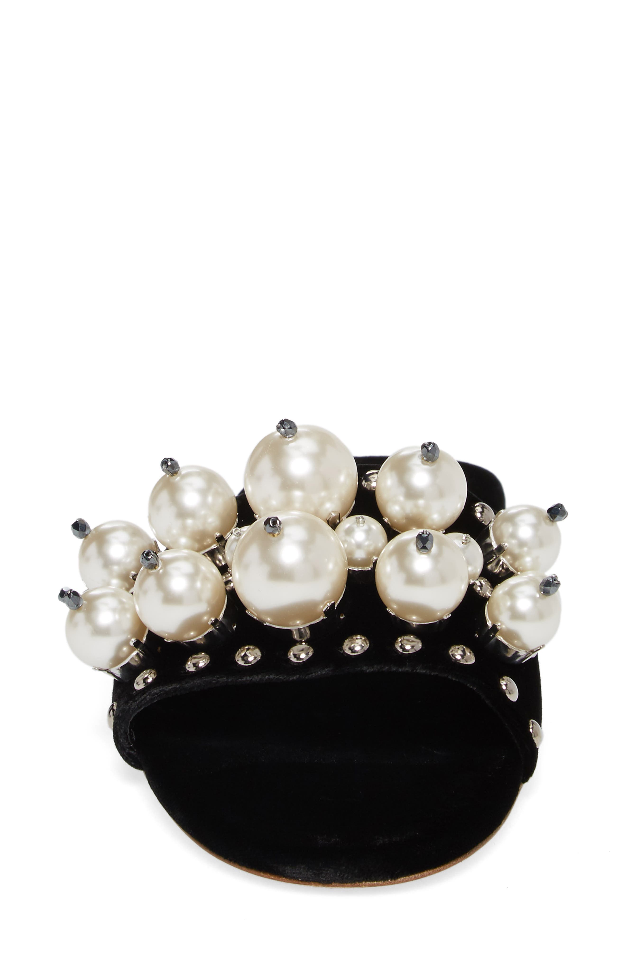 Miu Miu Imitation Pearl Embellished Slide Sandal (Women) | Nordstrom
