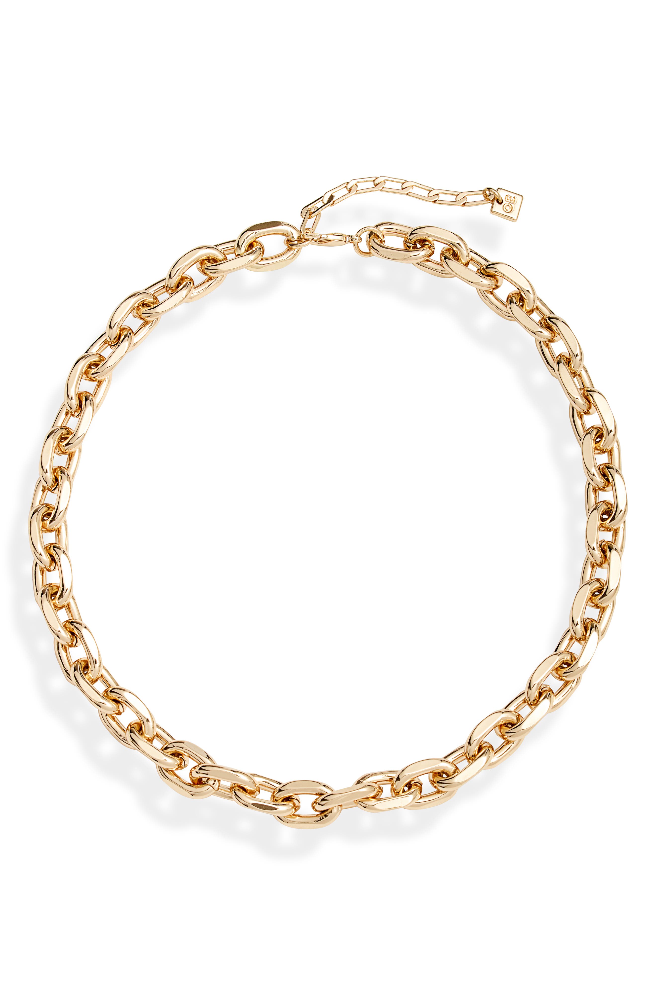 Open Edit Faceted Chain Link Necklace | Nordstrom