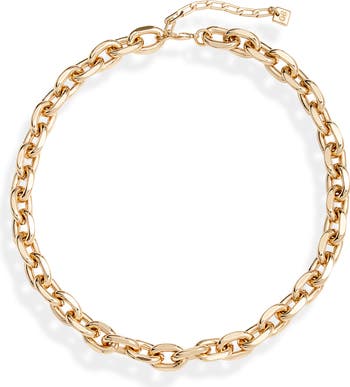 Open Edit Faceted Chain Link Necklace | Nordstrom