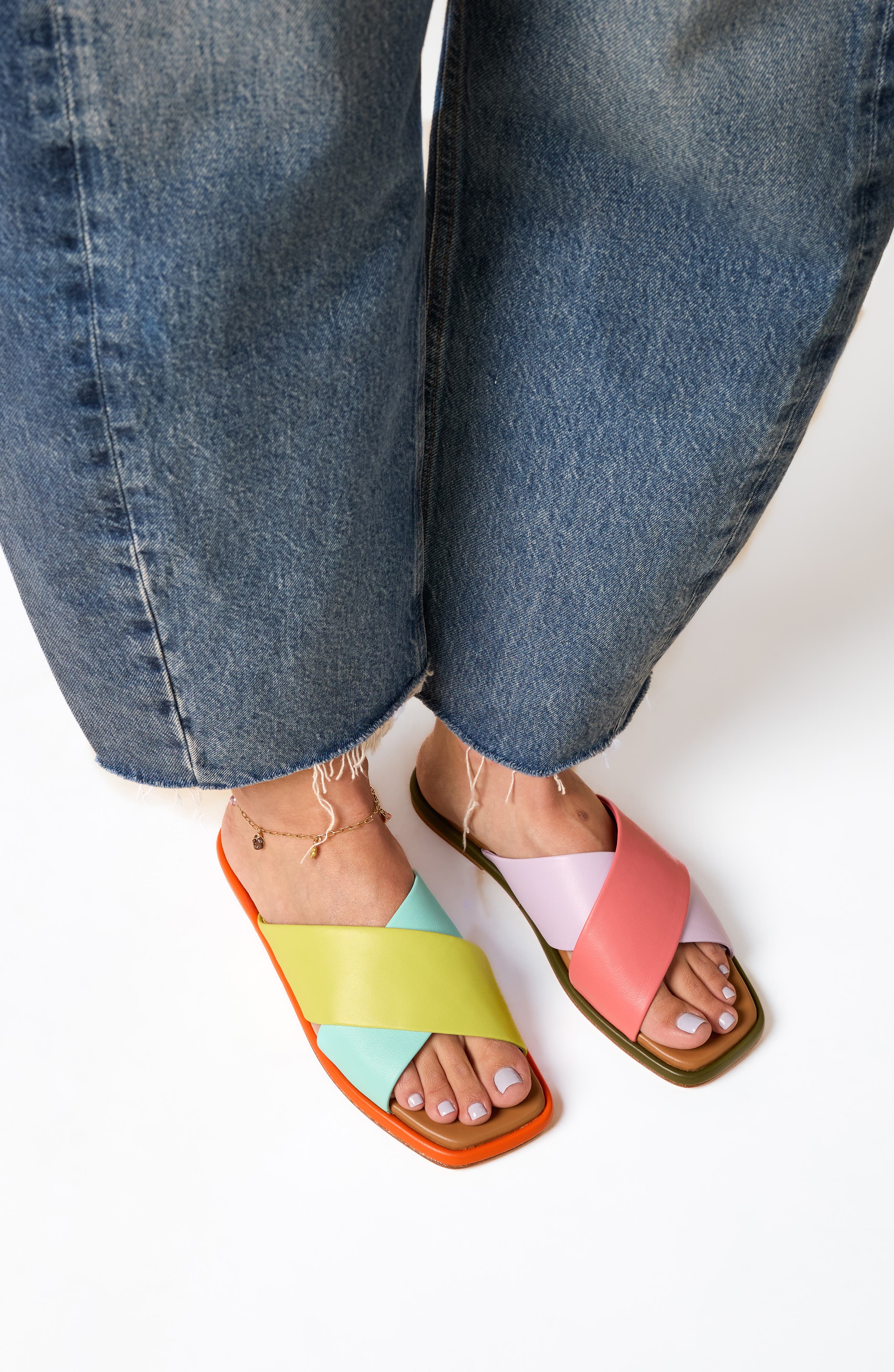 Charlotte Stone Kim Mismatch Crisscross Slide Sandal | Nordstrom