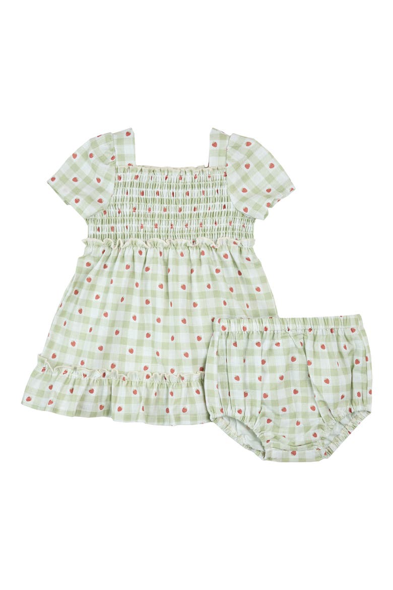 Strawberry Gingham Print Organic Cotton Dress & Bloomers Set (Women ...